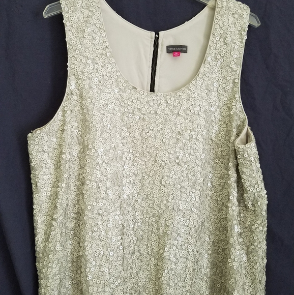 Vince Camuto | Tops | Vince Camuto Sequin Top With Back Zip Xl | Poshmark